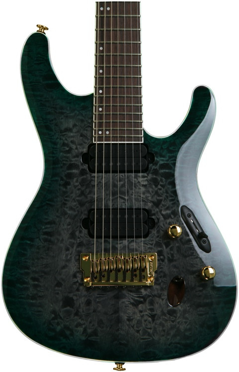 Ibanez S5527QFX 7-string - Dark Green Doom Burst | Sweetwater