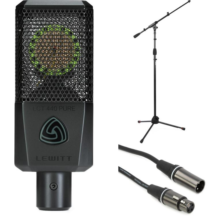 Lewitt LCT 440 PURE Condenser Microphone With Stand and Cable | Sweetwater
