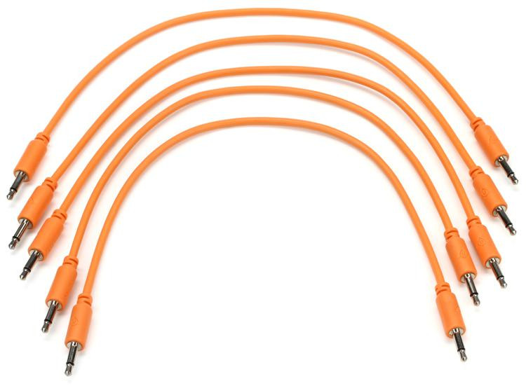 Black Market Eurorack Patch Cable 5-pack - 25cm Orange | Sweetwater