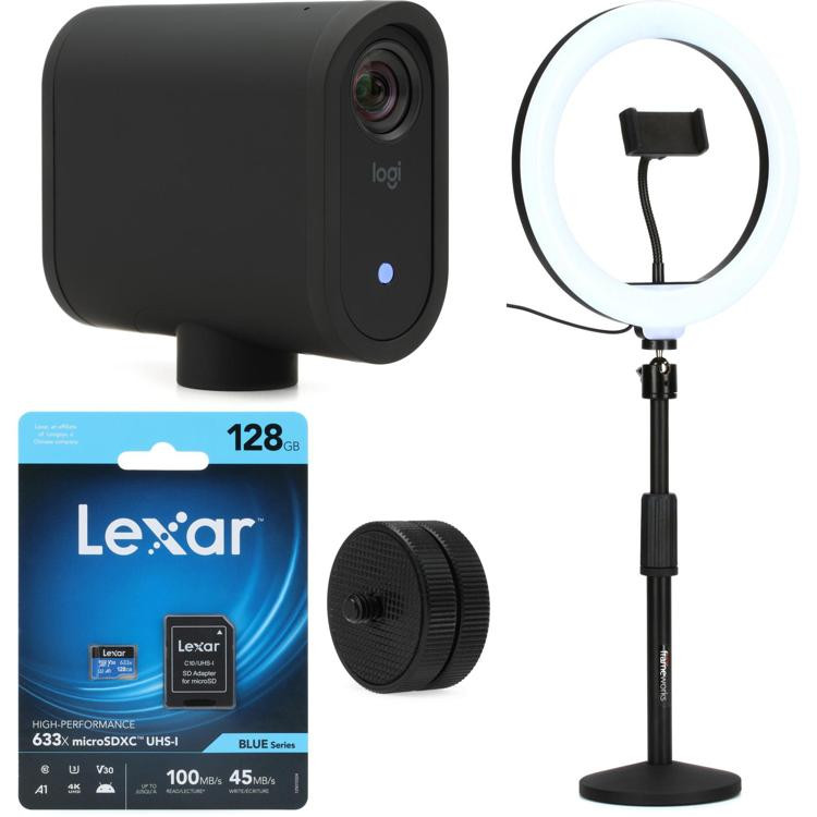 Logitech Mevo Start All-in-one Wireless Livestreaming Camera Ring Light ...