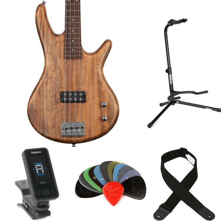 Ibanez Gio GSR100EX Bass Guitar Essentials Bundle - Mahogany Oil | Sweetwater