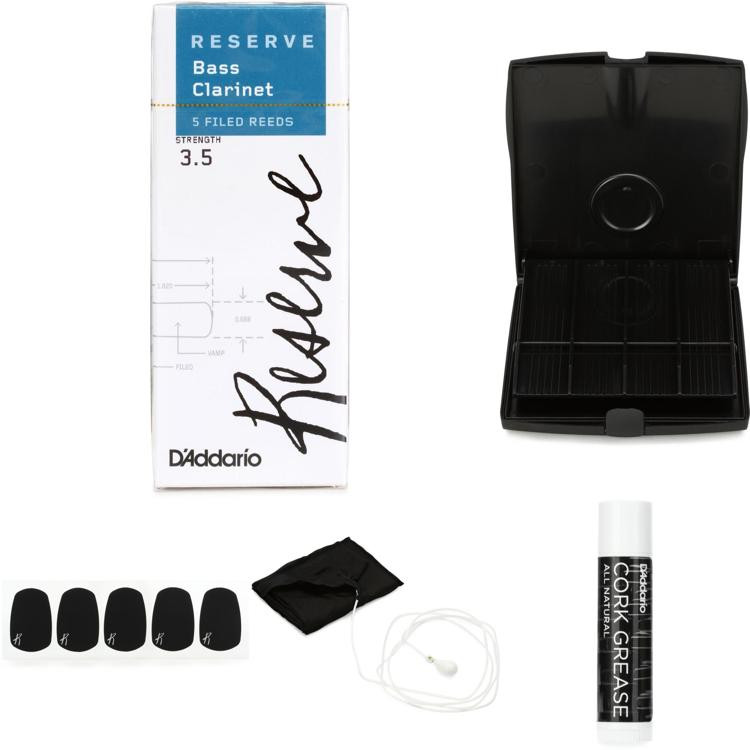 D'Addario RER0535 Reserve Bass Clarinet Reed Accessories Bundle- 3.5 (5 ...
