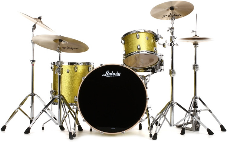 Ludwig Keystone X Pro Beat Shell Pack 3-piece - Yellow Glitter | Sweetwater