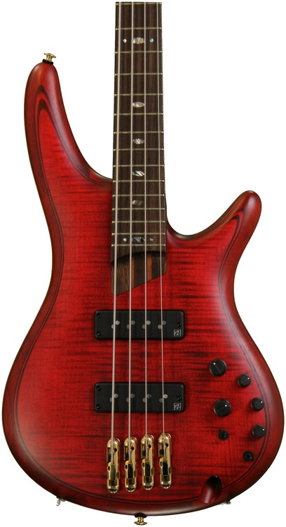 Ibanez SR1400 - Deep Rose Flat, Flamed Maple Top | Sweetwater