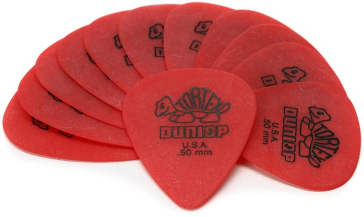 Dunlop 418P.50 Tortex Standard .50mm Red Guitar Picks 12-Pack | Sweetwater