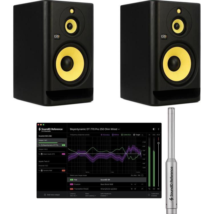 KRK ROKIT 10-3 G4 10 inch 3-way Powered Studio Monitor Pair and ...