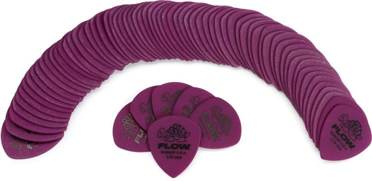 Dunlop Tortex Flow Guitar Picks - 1.14mm Purple (72-pack) | Sweetwater