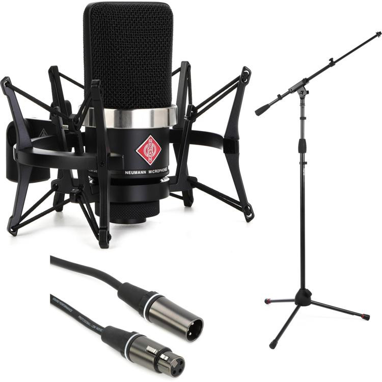 Neumann TLM 102 Studio Set Bundle with Stand and Cable - Black | Sweetwater