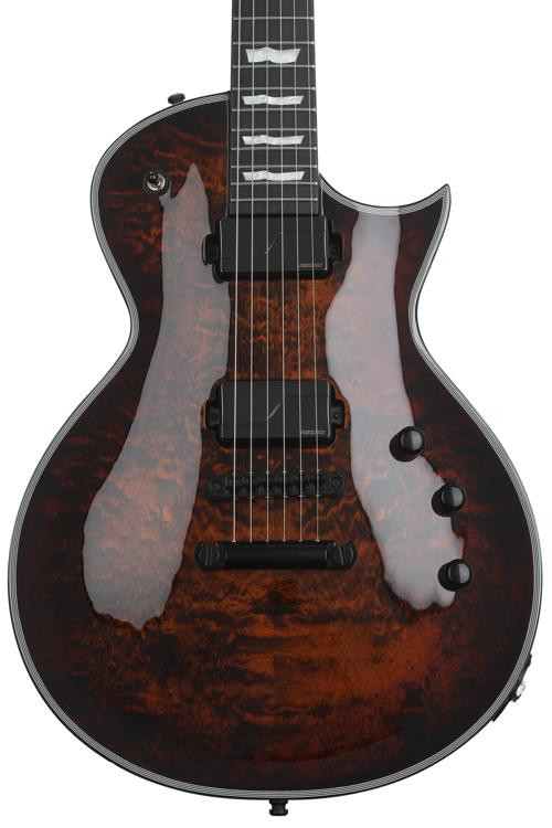 ESP E-II Eclipse QM Electric Guitar - Tiger Eye Sunburst | Sweetwater