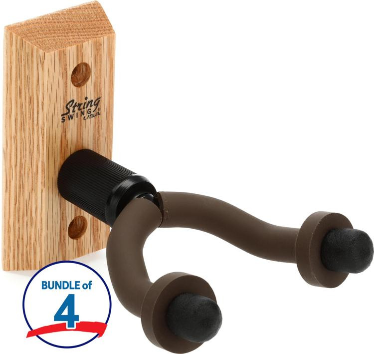 String Swing CC01 Wall Mount Guitar Hanger - Oak (4-Pack) | Sweetwater