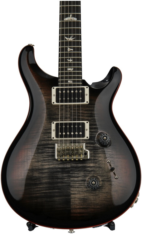 PRS Custom 24 Figured Top - Charcoal Tri Color Burst with Red Binding ...
