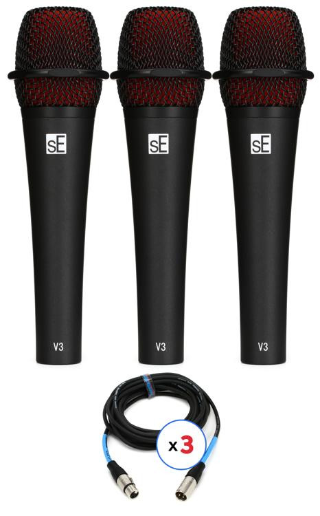 sE Electronics V3 Cardioid Dynamic Vocal Microphone - 3-pack | Sweetwater