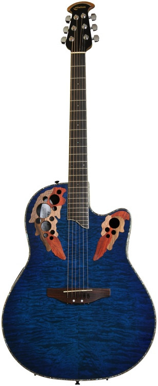 Ovation Ovation Celebrity Deluxe - Blue Trans Quilt | Sweetwater