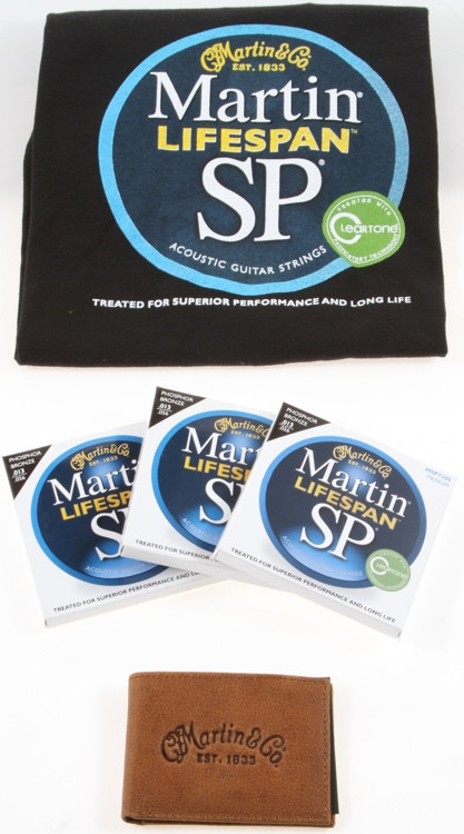 Martin SP Lifespan 13s w/Free Leather Wallet & T-Shirt - .013-.056 (Med ...