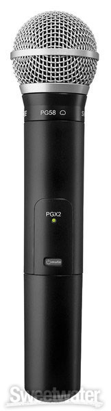 Shure PGX2/PG58 Handheld Wireless Transmitter - H6 Band, 524 - 542 MHz ...