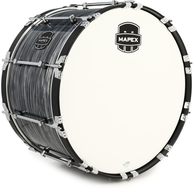 Mapex Quantum Mark II Marching Bass Drum - 14 x 24 inch - Dark Shale | Sweetwater