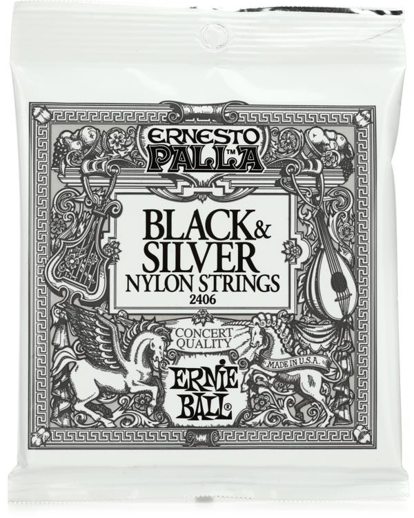 Ernie Ball Ernesto Palla Black & Silver Nylon Classical Guitar Strings ...