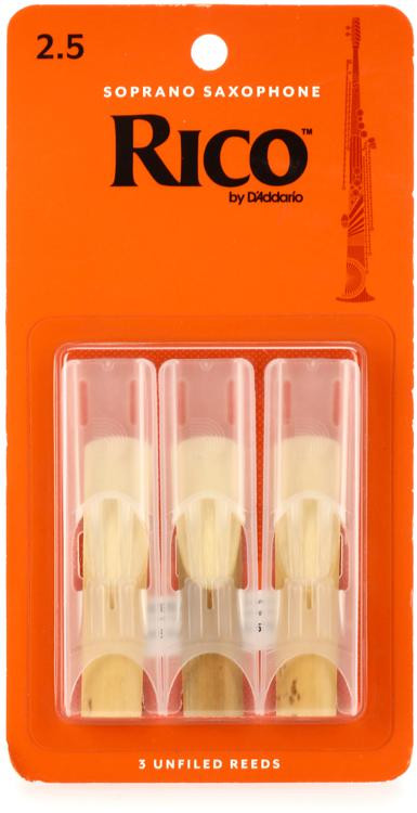 D'Addario RIA0325 - Rico Soprano Saxophone Reeds - 2.5 (3-pack ...