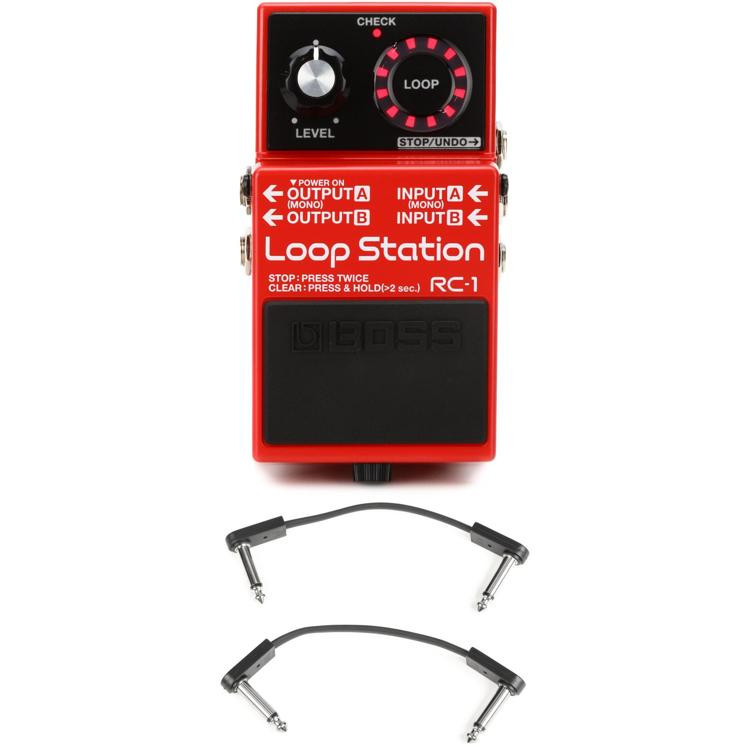 Boss RC-1 Loop Station Looper Pedal with 3 Patch Cables | Sweetwater
