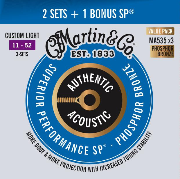 Martin MA535 Authentic Acoustic Superior Performance Guitar Strings ...