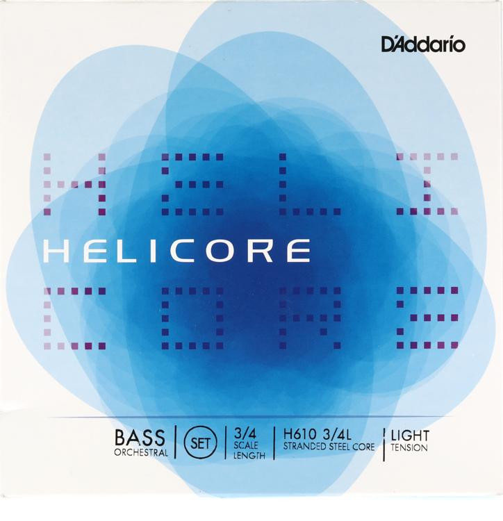 D'Addario H610 Helicore Orchestral Double Bass String Set - 3/4 Size ...