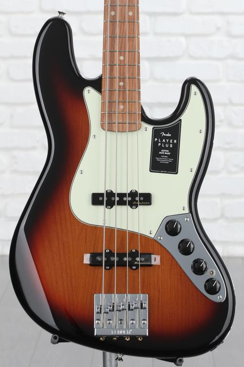 Fender Player Plus Active Jazz Bass - 3-tone Sunburst with Pau Ferro ...
