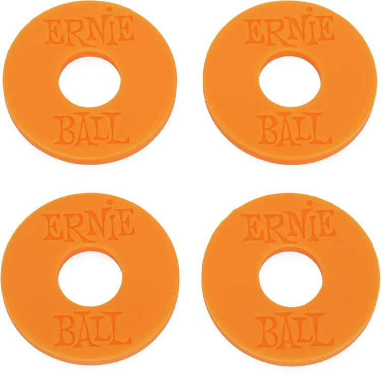 Ernie Ball Rubber Strap Blocks - Orange (4-pack) | Sweetwater