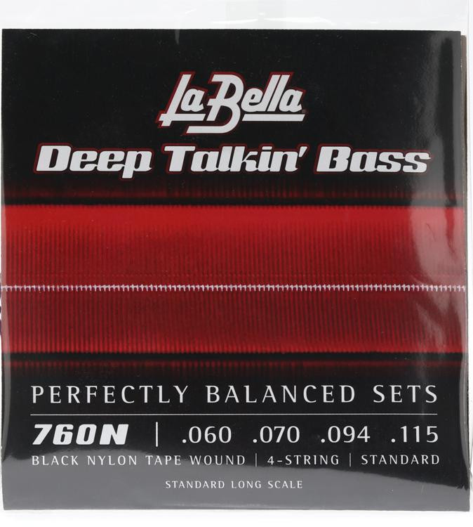 La Bella 760N Deep Talkin' Bass Black Nylon Tapewound Bass Guitar ...