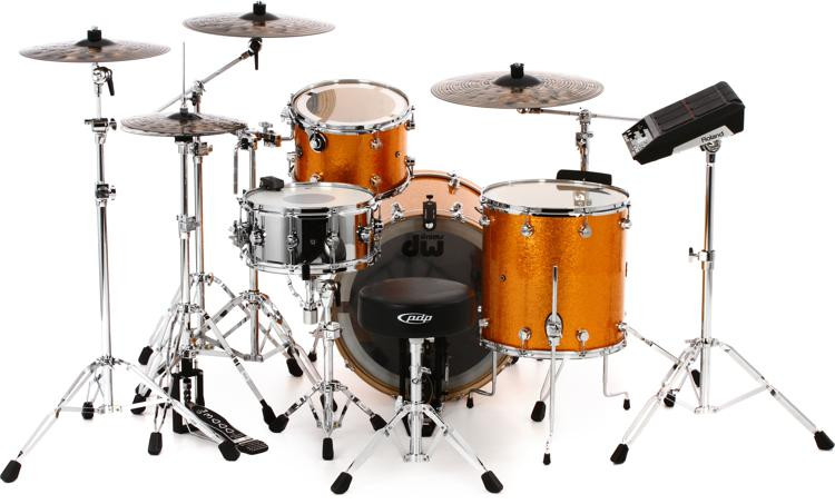 DW Performance Series 4-pc Complete Drum Set with Roland Hybrid Bundle ...