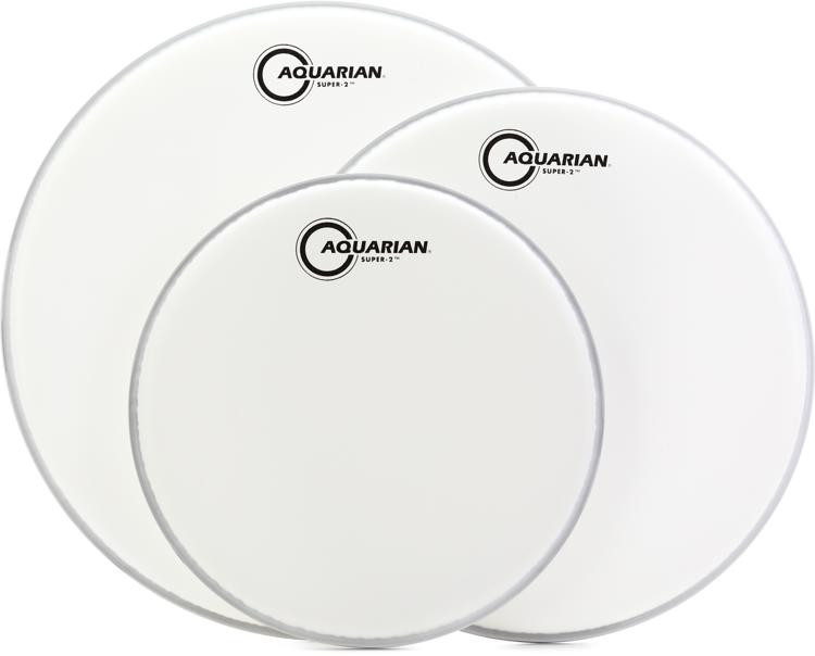 Aquarian Super-2 Texture Coated Drumhead 3-piece Tom Pack - 10/12/14 ...