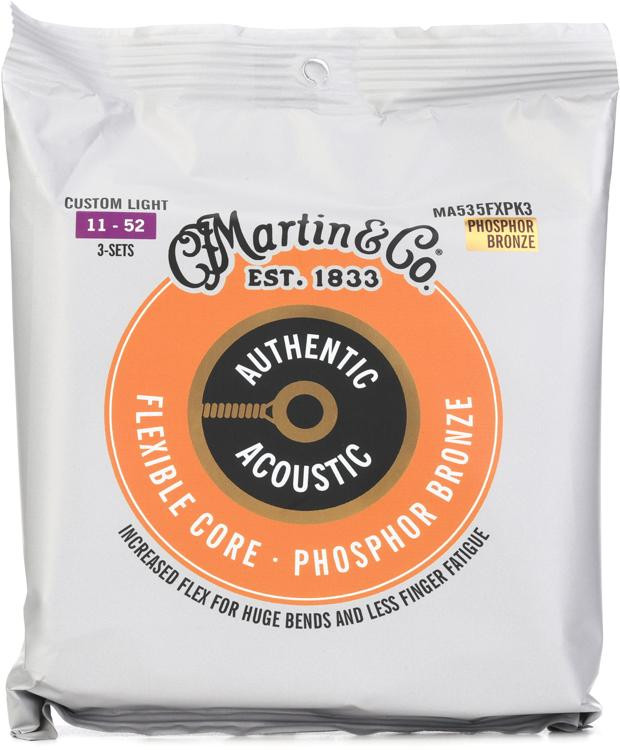 Martin MA535 Authentic Flexible Core Phosphor Bronze Acoustic Guitar ...