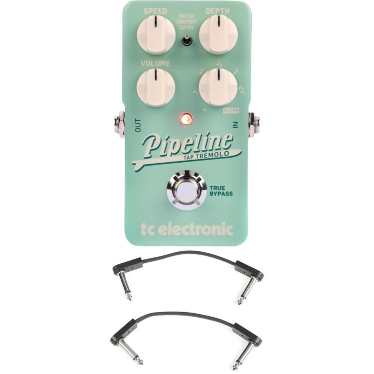 TC Electronic Pipeline Tremolo Pedal with Tap Tempo with 3 Patch Cables ...