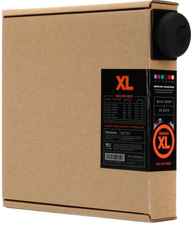 D'Addario EXL110 XL Nickel Wound Electric Guitar Strings - .010-.046 ...