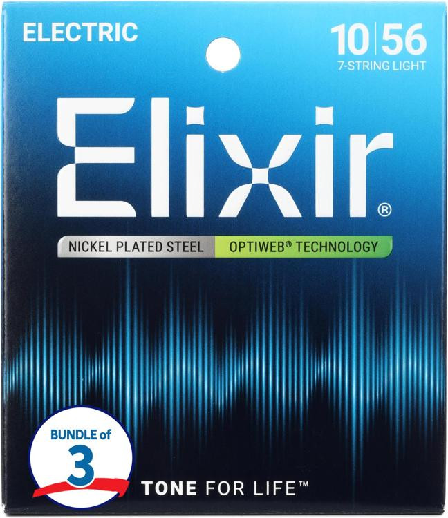 Elixir Strings 19057 Optiweb Electric Guitar Strings - .010-.056 Light ...