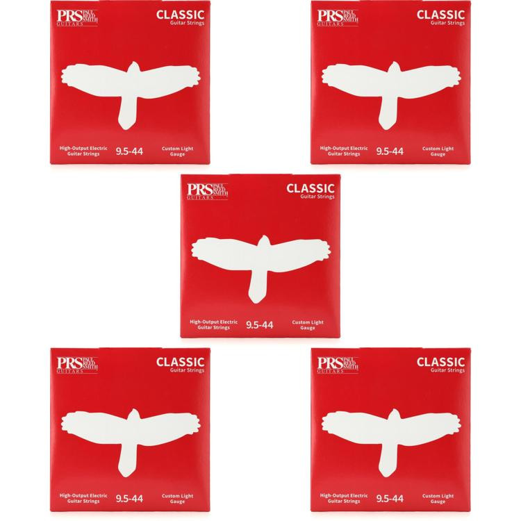 PRS Classic Electric Guitar Strings - .0095-.044 Custom Light 5-Pack ...