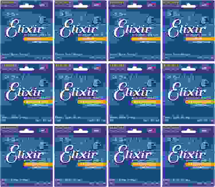 Elixir Strings 12052 Nanoweb Light Electric Guitar Strings 12-Pack ...