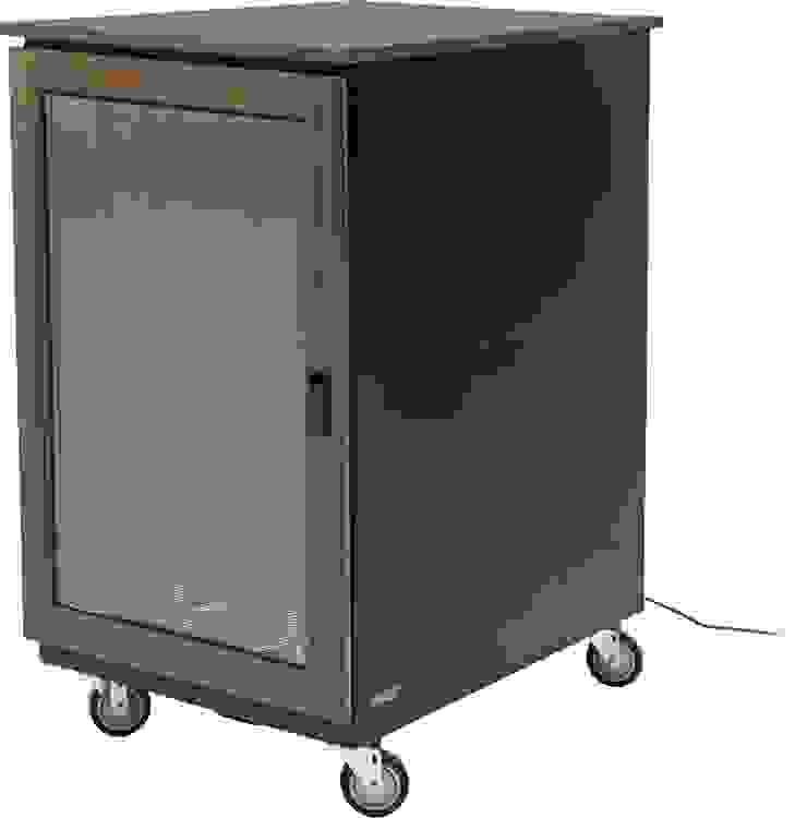 Argosy IsoBox PRO 18RU Rack - Textured Black with Walnut Trim, Left ...