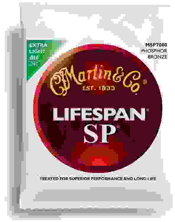 Martin MSP7000 SP Lifespan 92/8 Phosphor Bronze Extra Light Acoustic ...