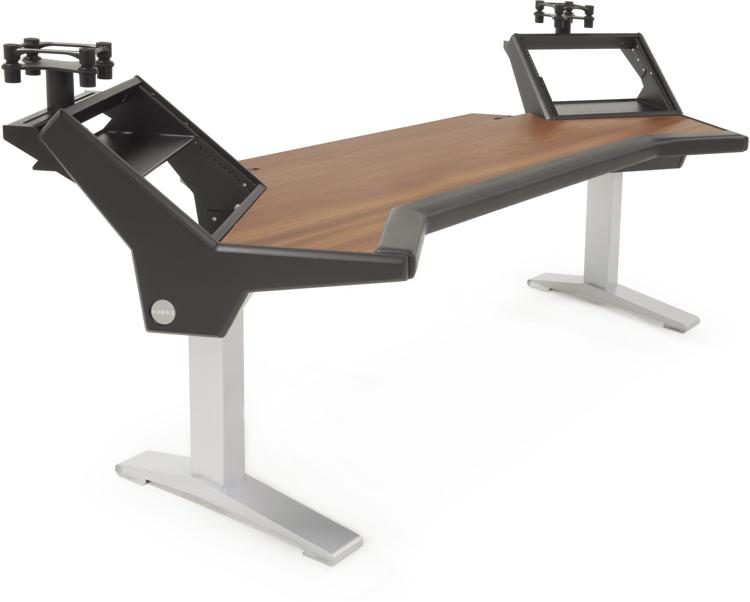 Argosy Halo.S Plus Workstation Desk with Mahogany Veneer Desktop ...