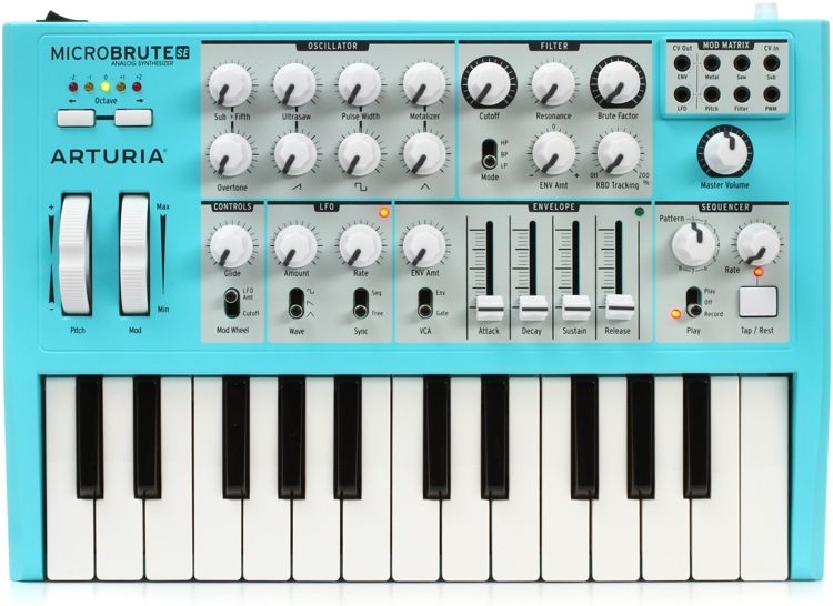 Arturia MicroBrute SE Analog Synthesizer - Blue Limited Edition ...