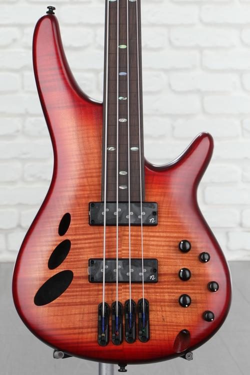 Ibanez SR Bass Workshop Fretless Electric Bass - Brown Topaz Burst Low ...