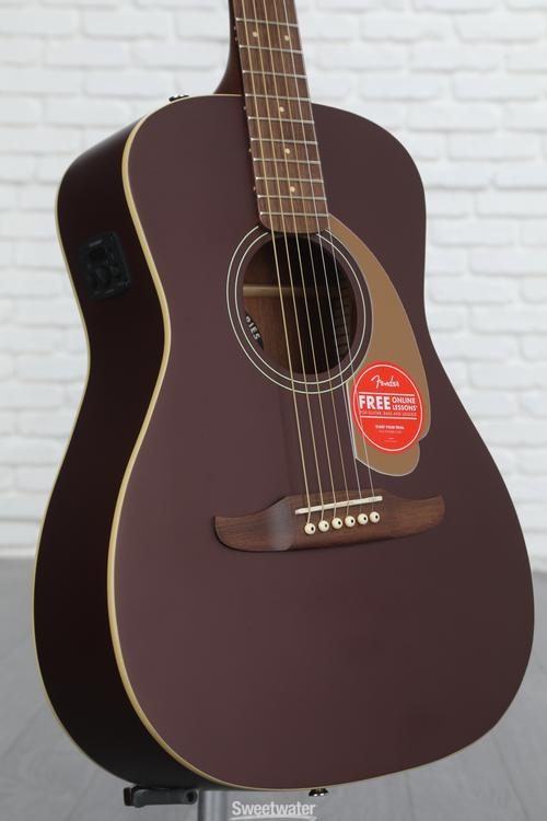 Fender Malibu Player Acoustic-Electric Guitar - Burgundy Satin | Sweetwater