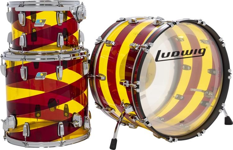 Ludwig Vistalite Fab 3-piece Shell Pack - Red/Yellow | Sweetwater