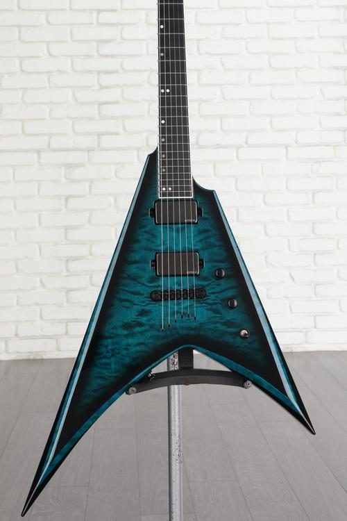 ESP USA V-II Quilted Maple Limited Edition - Black Aqua Sunburst ...