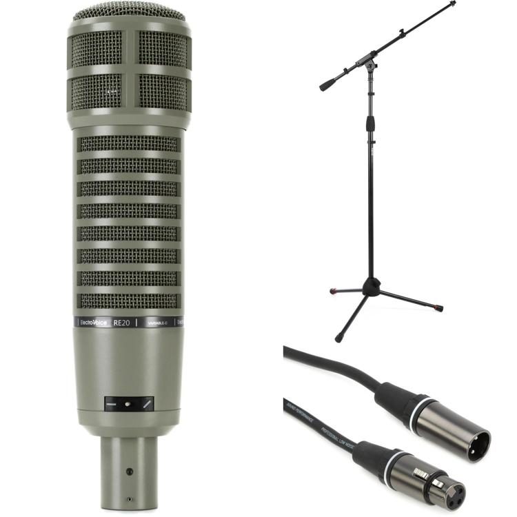 Electro-Voice RE20 Dynamic Microphone Bundle with Stand and Cable ...