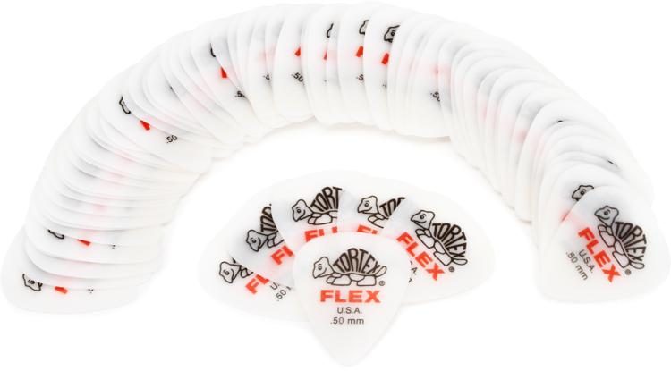 Dunlop Tortex Flex Standard Guitar Picks - .50mm White (72-pack ...