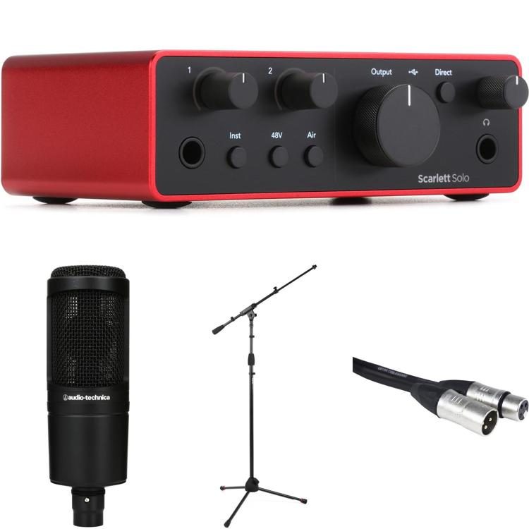 Focusrite Scarlett Solo 4th Gen USB Audio Interface and Audio-Technica ...