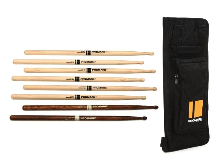 Promark Select Balance Rebound Hickory Drumsticks and Stick Bag - 0.565 ...