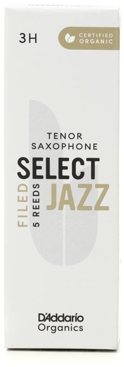 D'Addario Organics Select Jazz Filed Tenor Saxophone Reeds - 3 Hard (5 ...