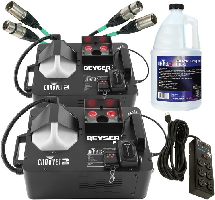 Chauvet DJ Geyser P4 2-Pack w/ Cables & Fluid | Sweetwater